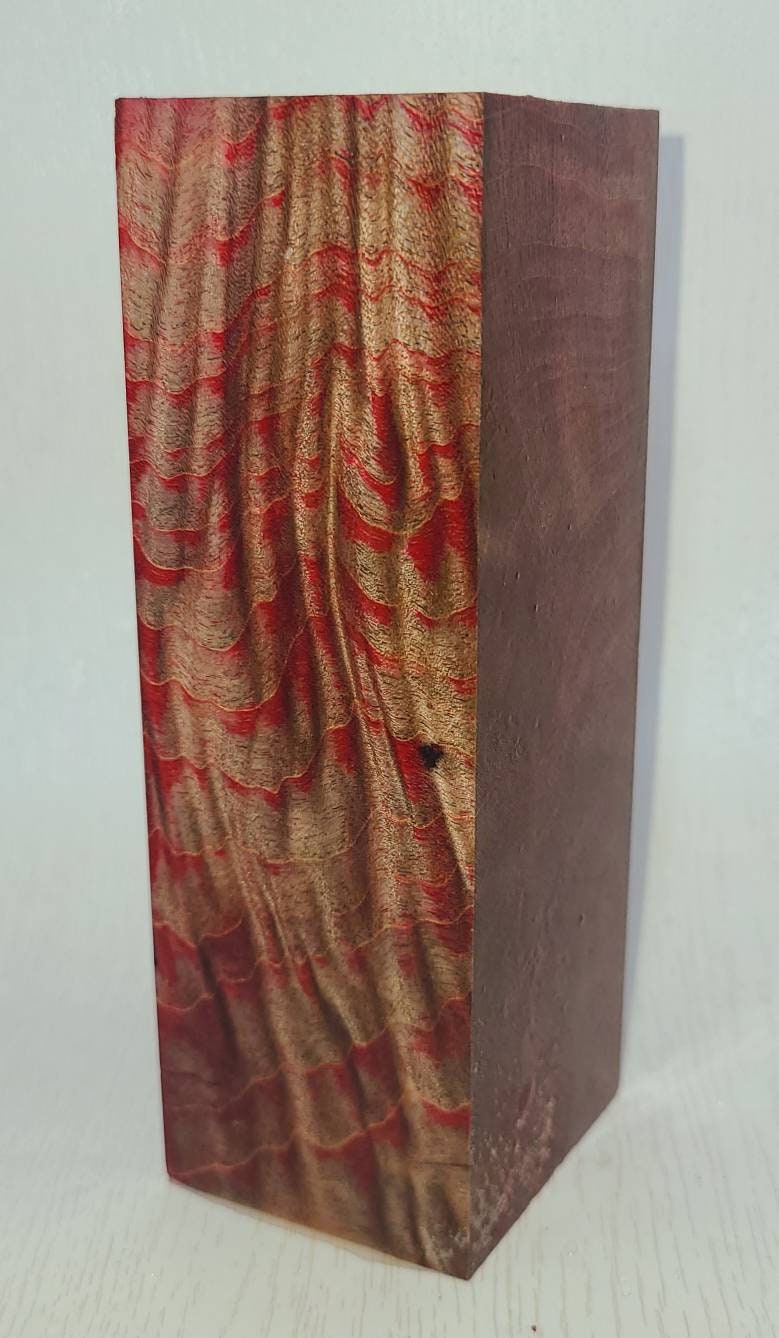 Stabilized Figured Dyed Curly Maple Wood Block stabilized-figured-dyed-curly-maple-wood-block