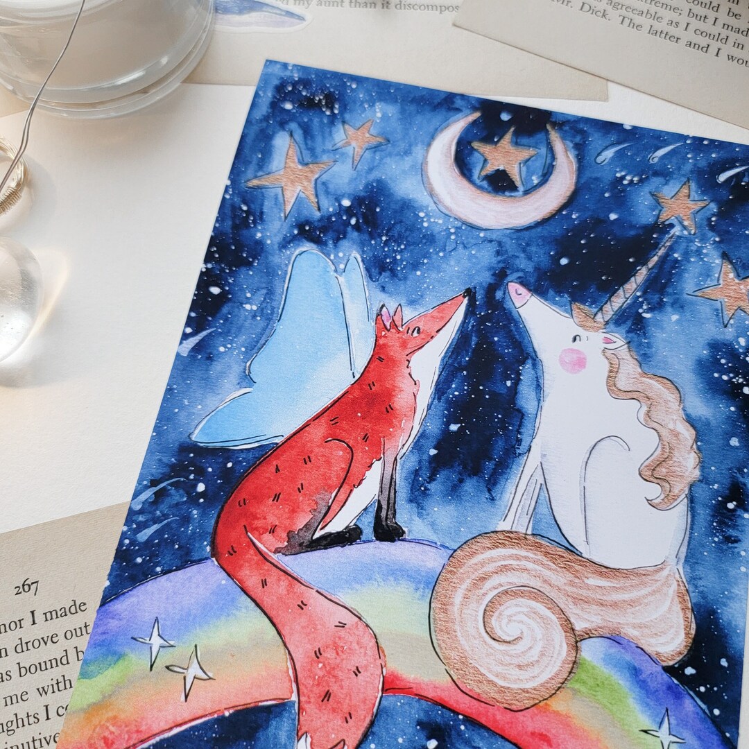 Over the Rainbow Art Print of Hand-painted Watercolor - Etsy