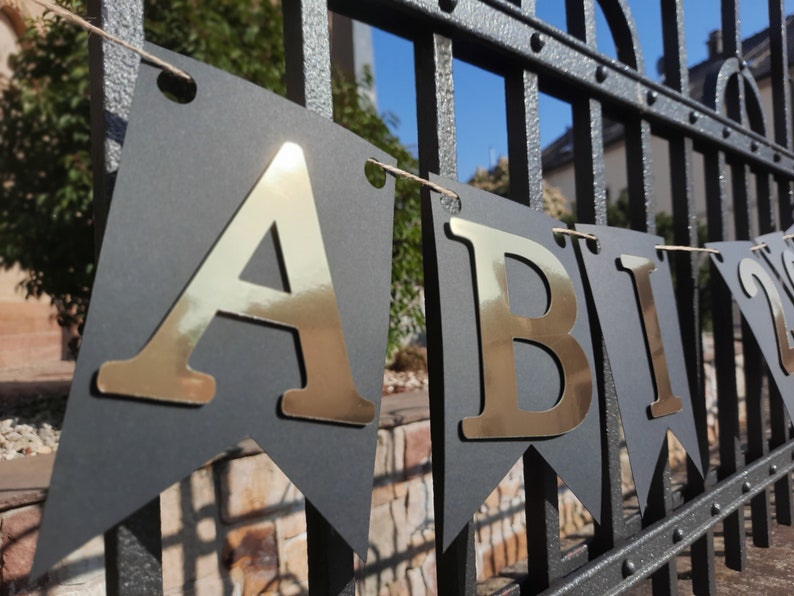 Super schöne Girlande zum Abitur, Abi 2026 in Silber oder Gold ...