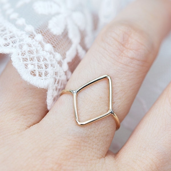 Modern Diamond Ring - Etsy