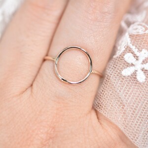 Open Circle Ring Gold Circle Ring gold or Silver Simple Ring Ring Boho Stacking Ring chic Simple ...