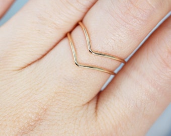 Gold V Ring | Etsy