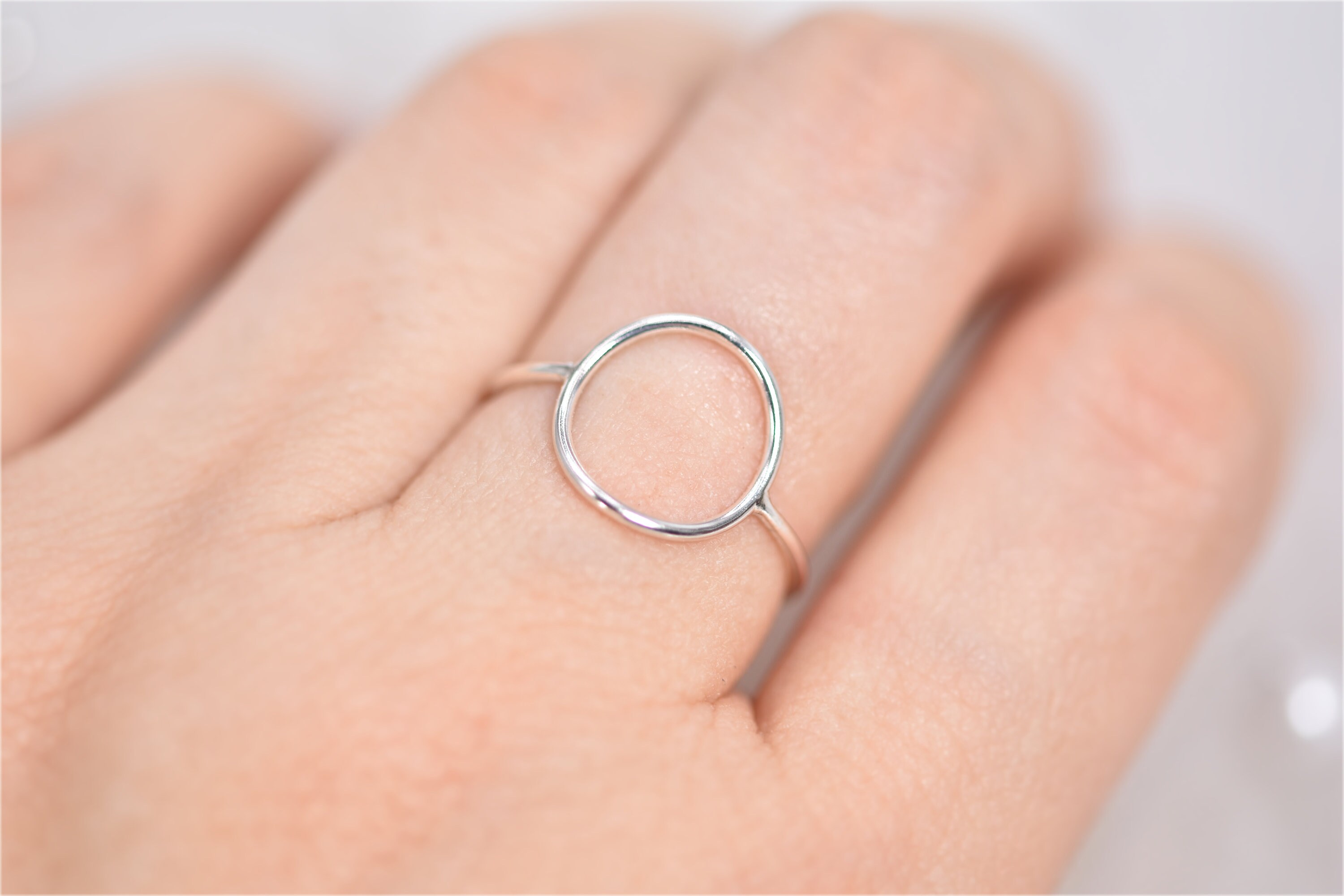 Open Circle Ring Gold Circle Ring gold or Silver Simple Ring - Etsy