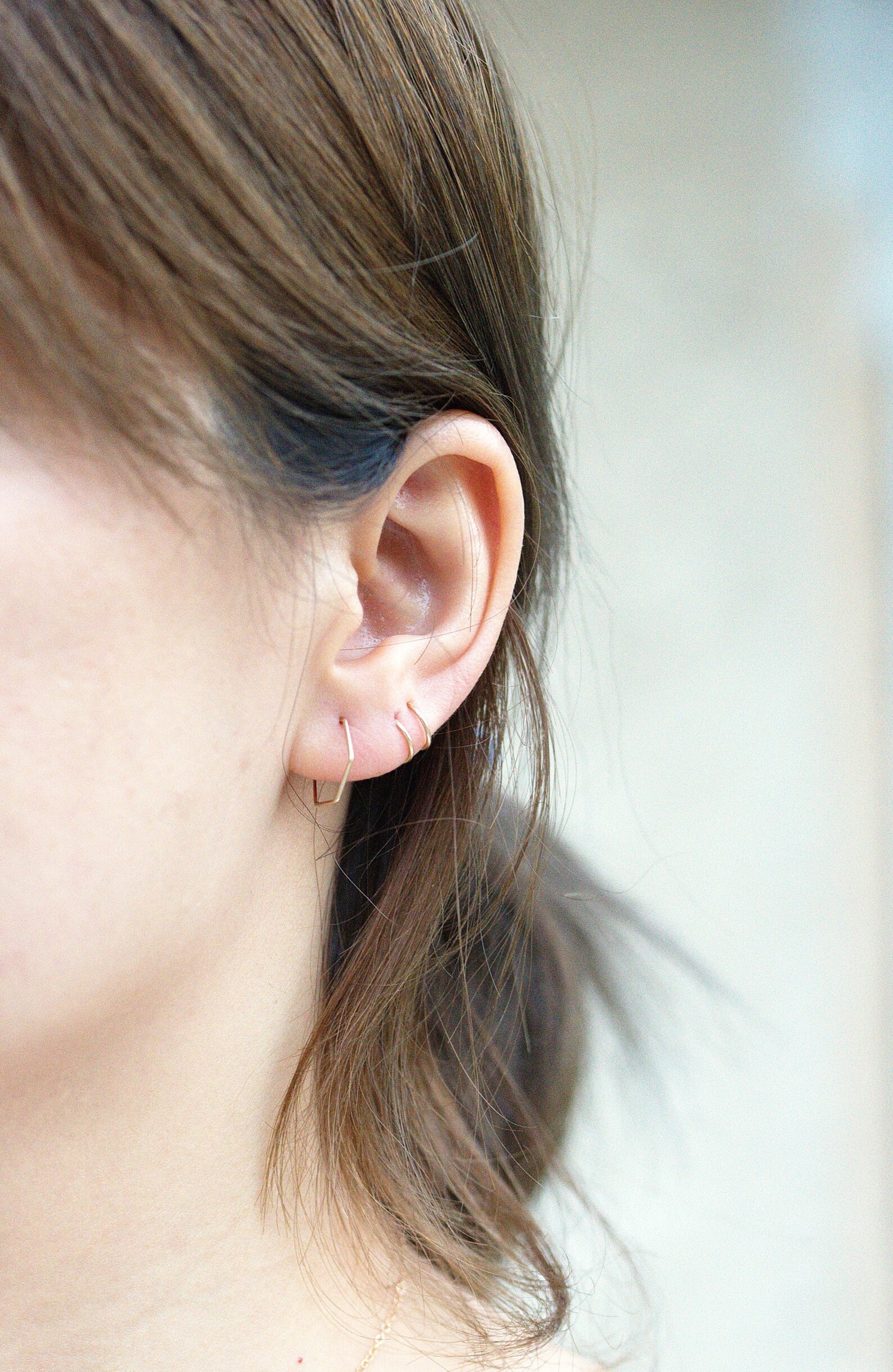 Gold Hoop Earrings Polygon Earring Small Hoophoneycomb - Etsy