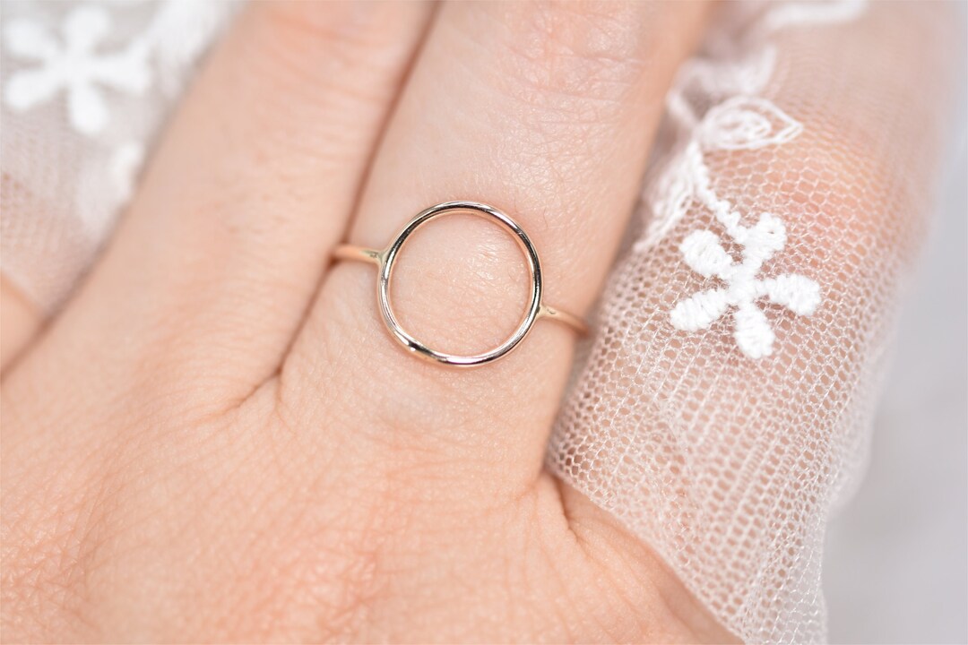 Open Circle Ring Gold Circle Ring gold or Silver Simple Ring Ring Boho ...