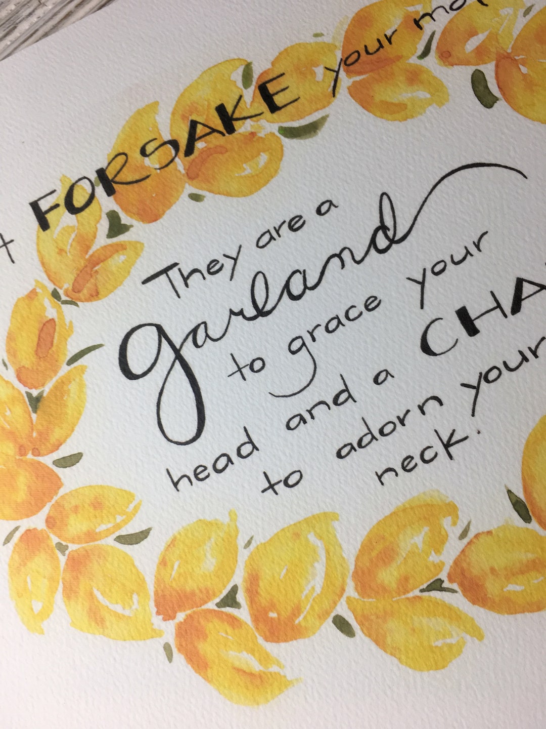 Proverbs Art Print, Biblical Art Print, Yellow Bible Verses, Yellow ...