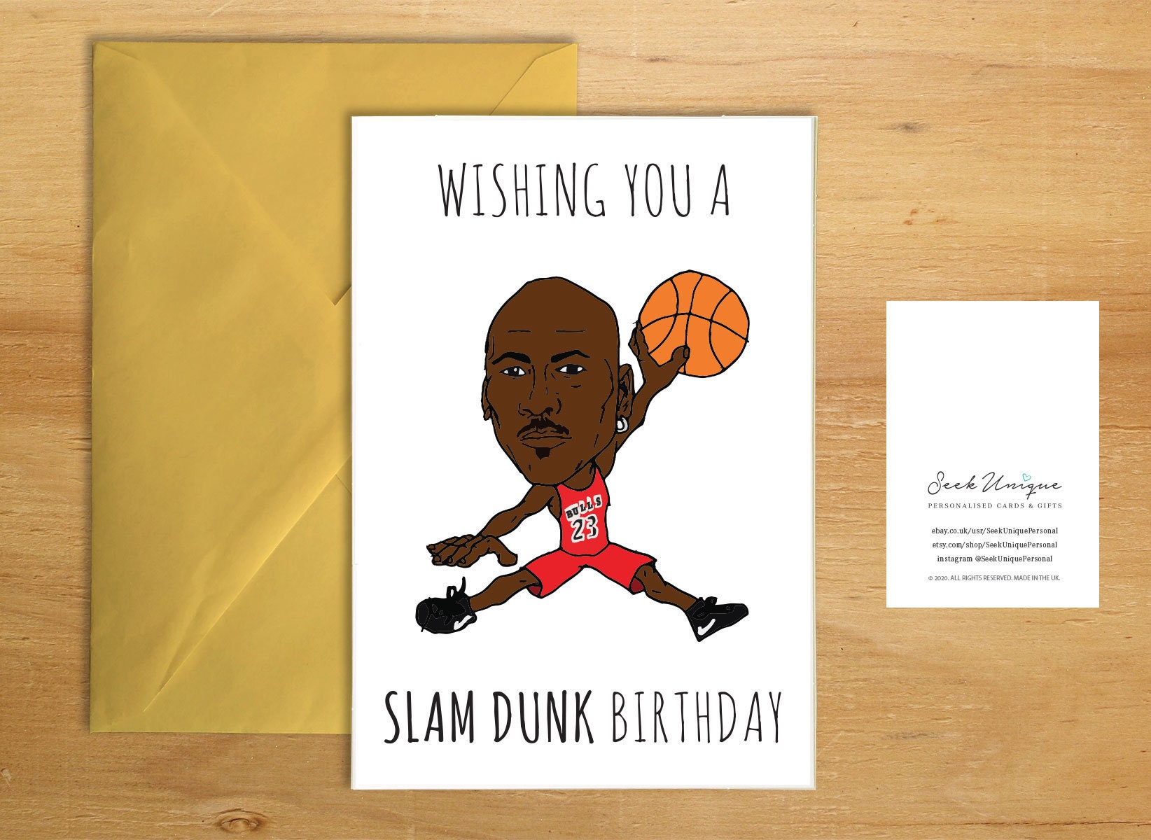 Michael Jordan Air NBA Birthday Card MJ 23 Chicago Bulls Gift - Etsy ...
