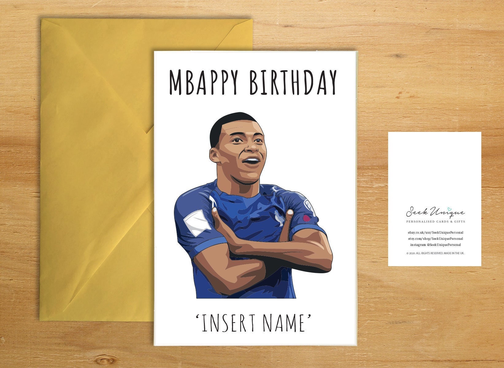 Kylian Mbappe Birthday Card PSG Paris France Messi World Cup Gift His ...