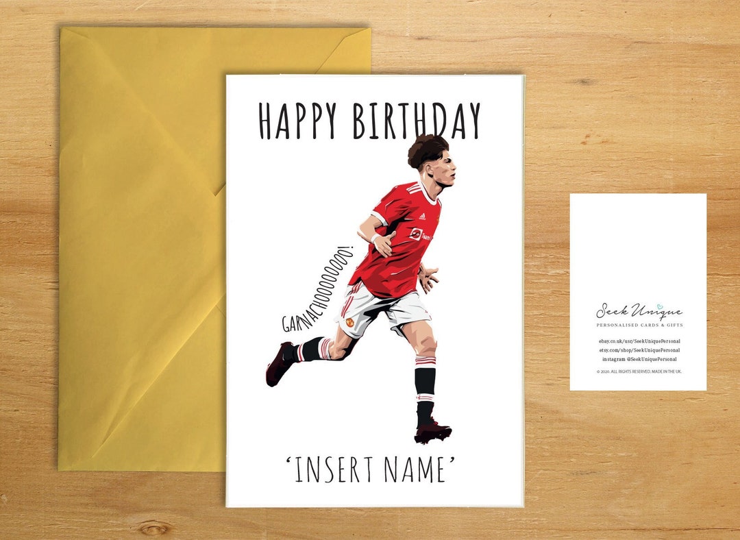 Garnacho Birthday Card United Alejandro Gift His Son Joke Funny Sport ...