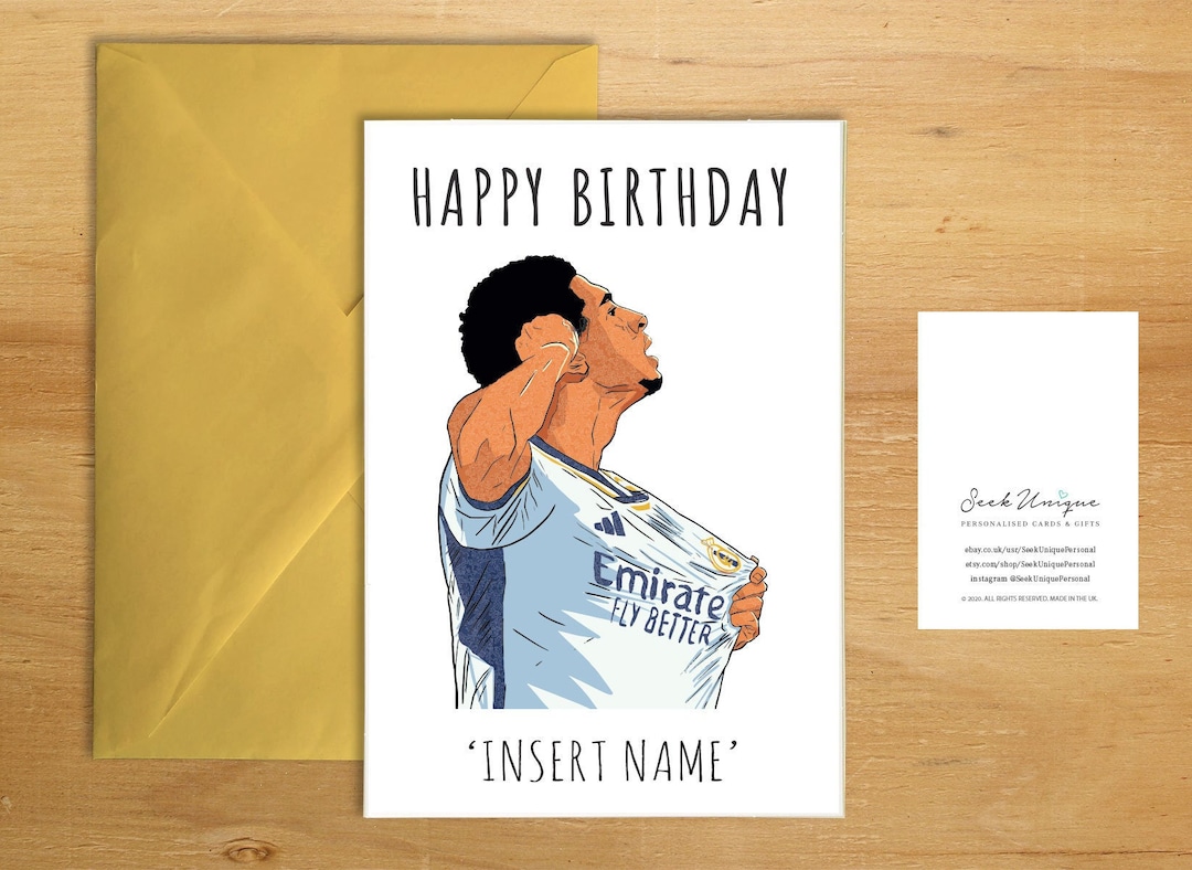 Jude Bellingham Birthday Card Real Madrid Gift His Son Joke Funny Sport ...