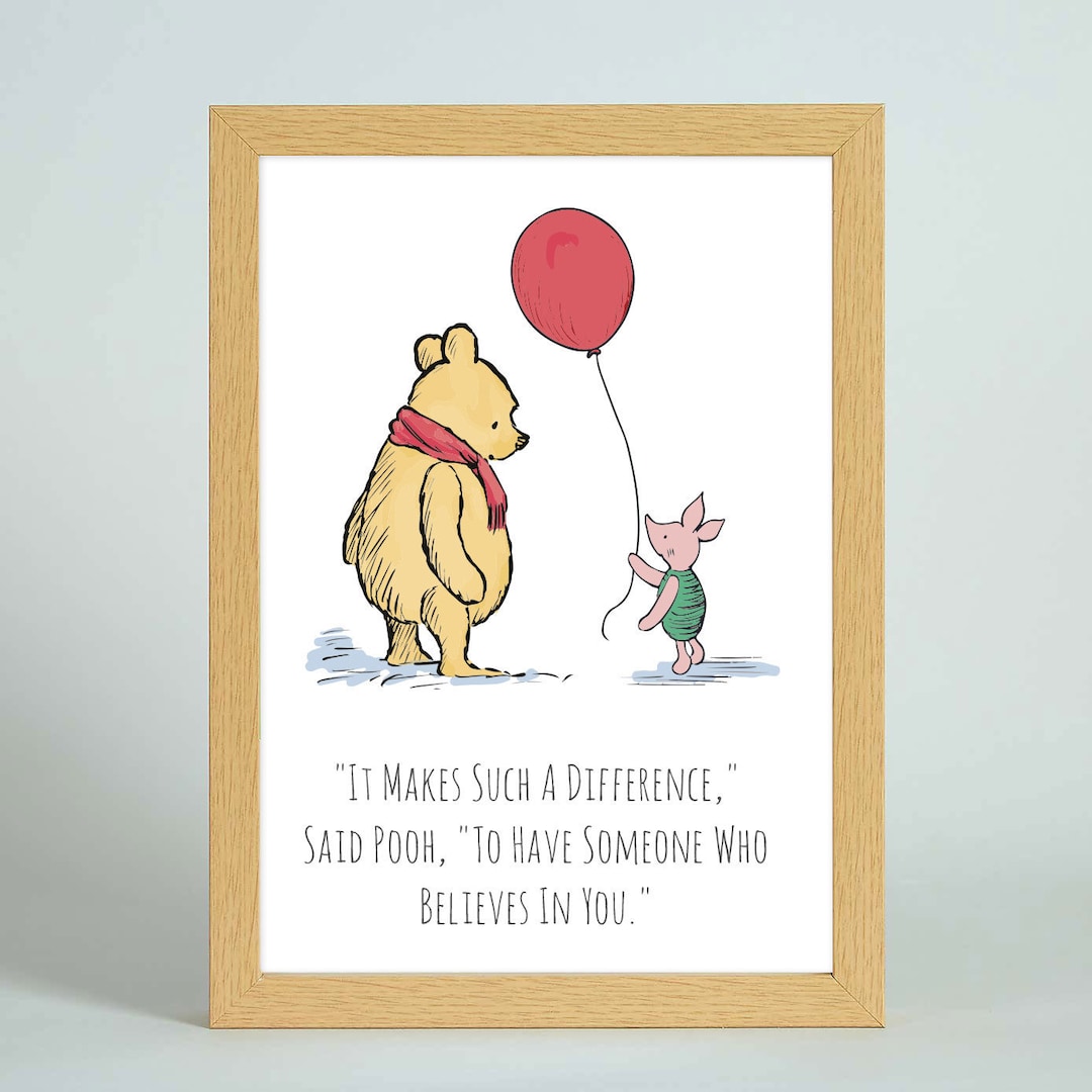 Personalised Winnie Piglet Pooh Quote PRINT ONLY Boy Girl Cute Nursery ...