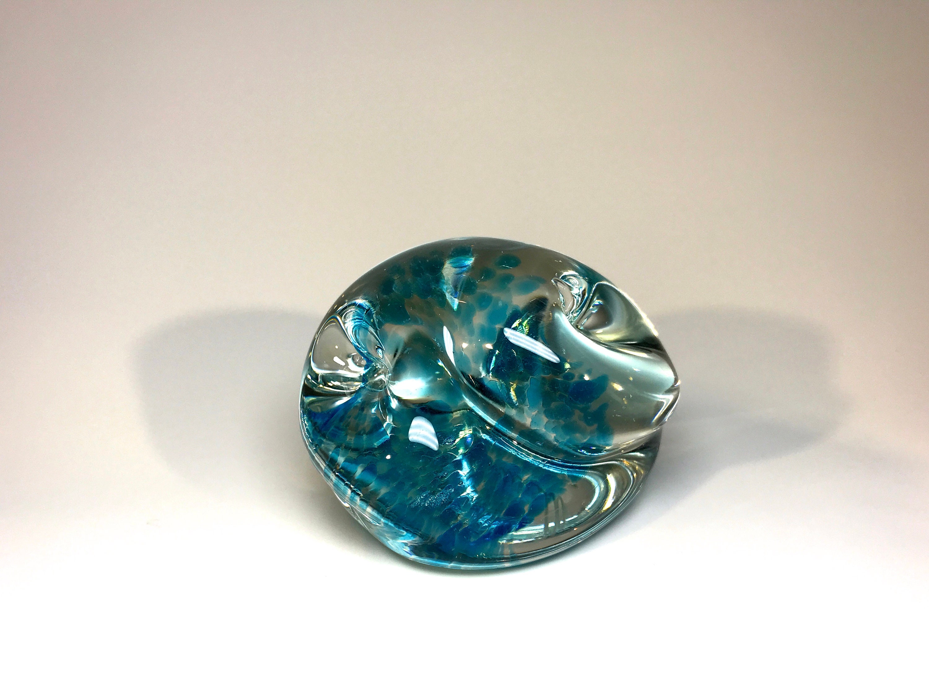 Archimede Seguso Signed, Murano Italian Crystal And Aquamarine Organic ...