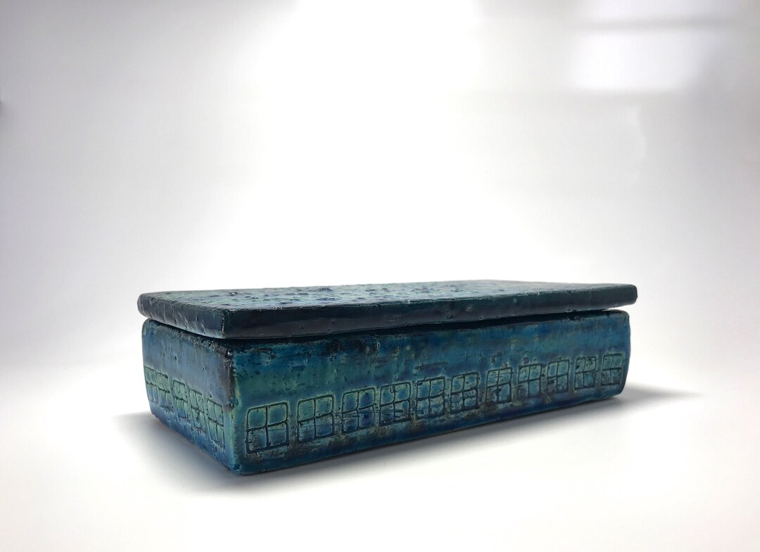 Rimini Blue and Green, Bitossi of Italy Lidded Oblong Ceramic Box - Etsy
