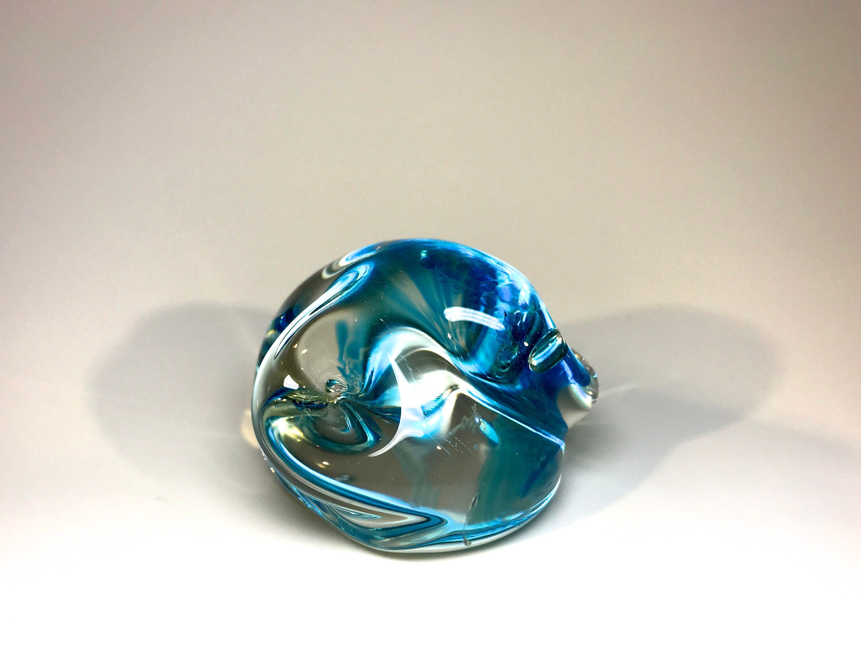 Archimede Seguso Signed, Murano Italian Crystal And Aquamarine Organic ...