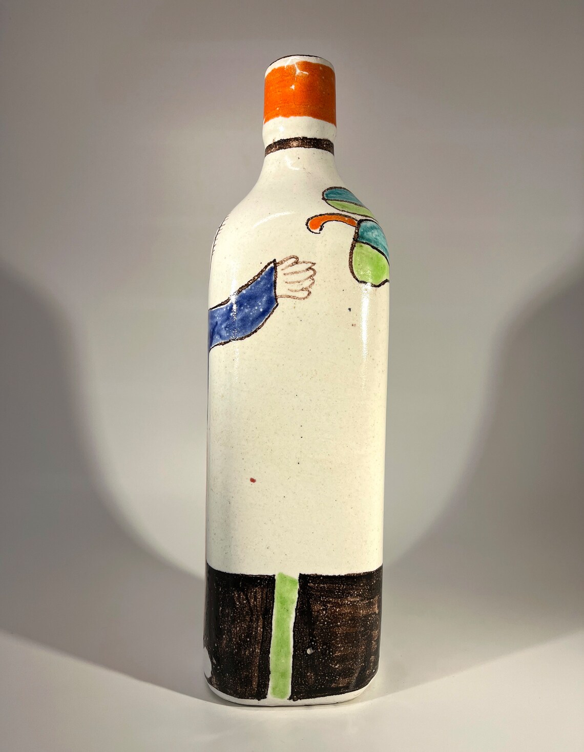 Desimone 'arms Outstretched' Hand Painted Italian Ceramic Bottle Vase ...
