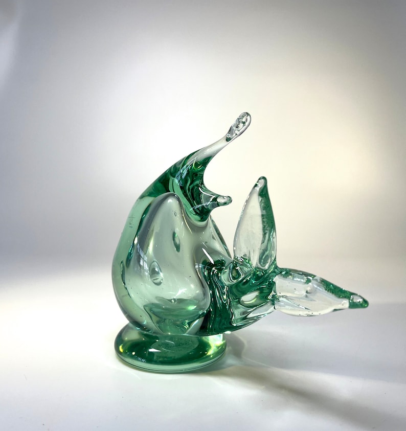 Ocean Green Murano Glass Angel Fish by Archimede Seguso, Italy 1970's ...