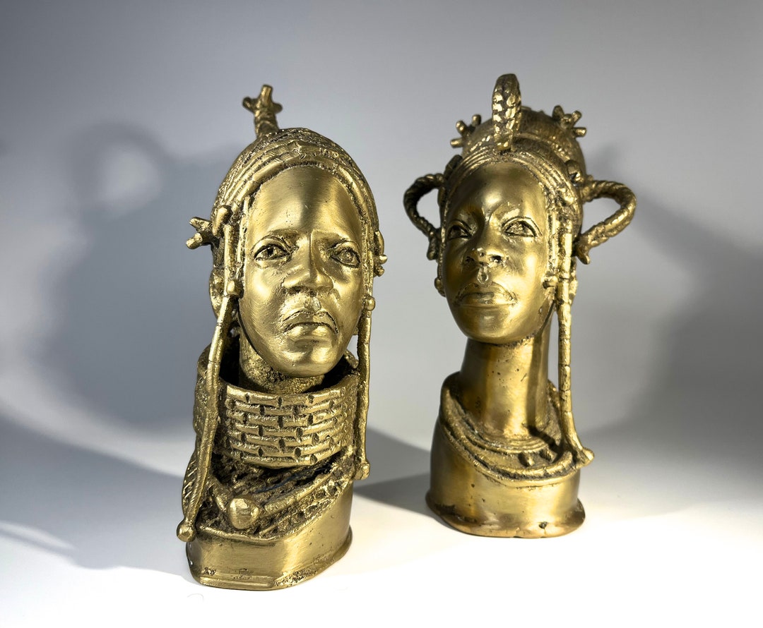 Magnificent Benin Oba and His Queen Cast Bronzes, Lost Wax Method ...