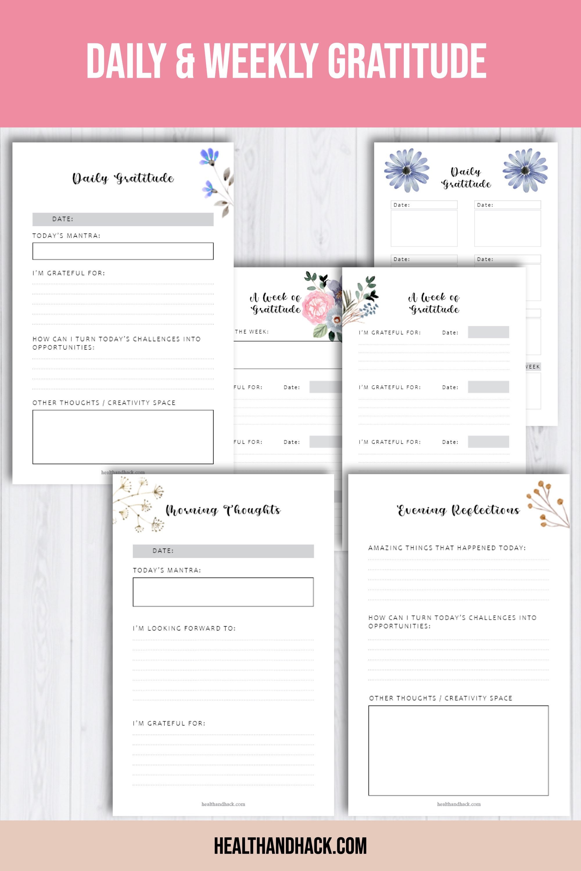 Gratitude Journal Printable Gratitude Journal Gratitude Printable Daily ...