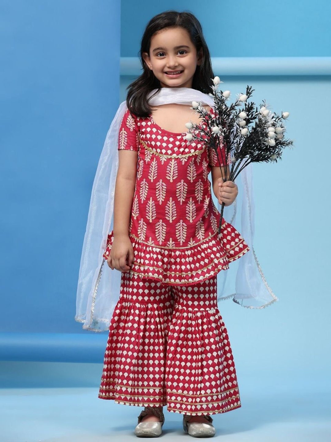 INDIAN KIDS WEAR, Aliya Cut Kurta Sharara for Baby Girls, Traditional ...