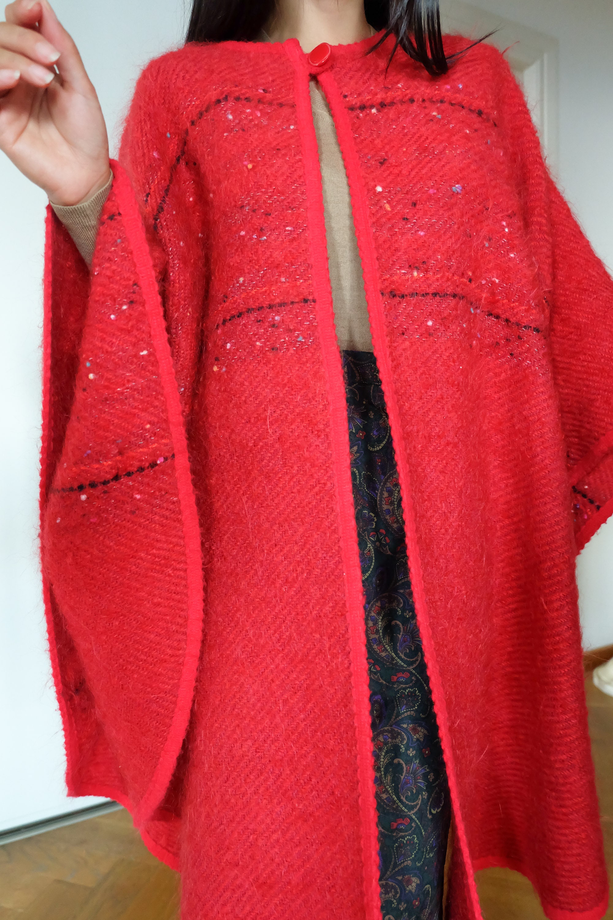 1960s Red Mohair Cape, Fall Winter Cape Coat, Red Cottagecore Cape - Etsy