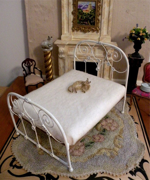 Dollhouse Miniature Bed Brass Iron Look 1 12 Scale Artisan Etsy