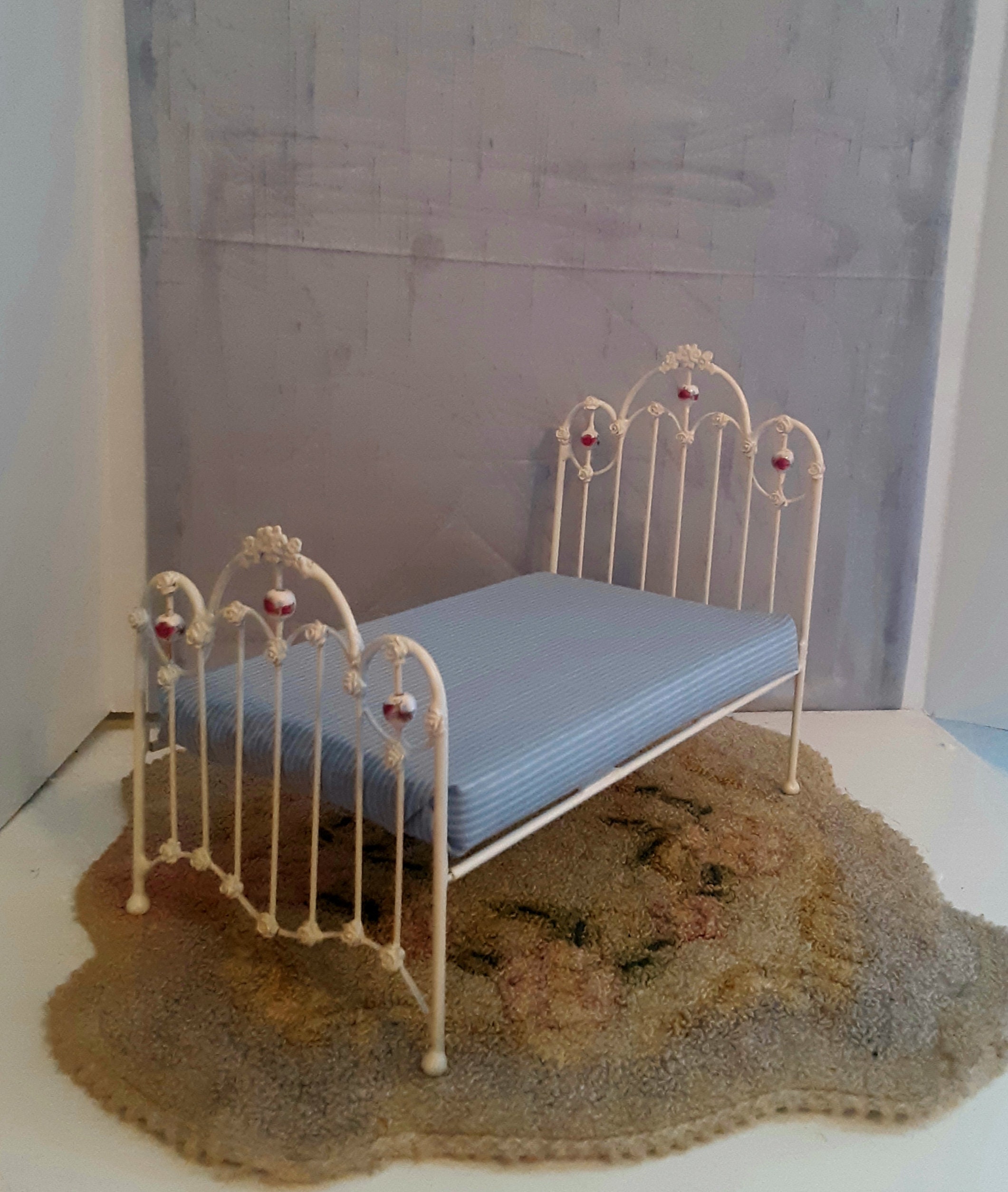 Dollhouse Miniature Bed Brass Iron Look 1 12 Scale Artisan Etsy