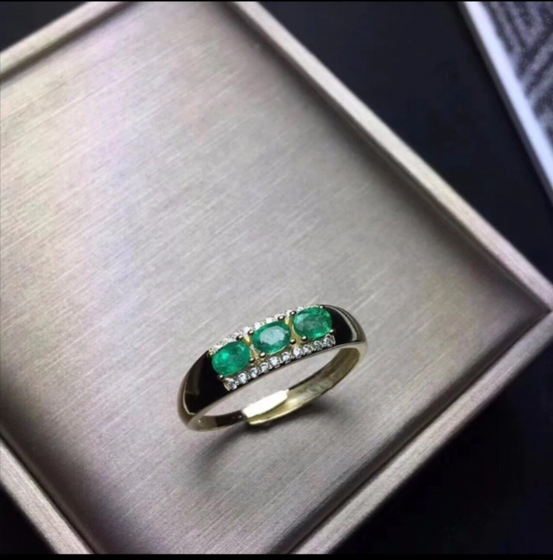 Natural Emerald Silver Women Ring 925 Sterling Silver Ring | Etsy