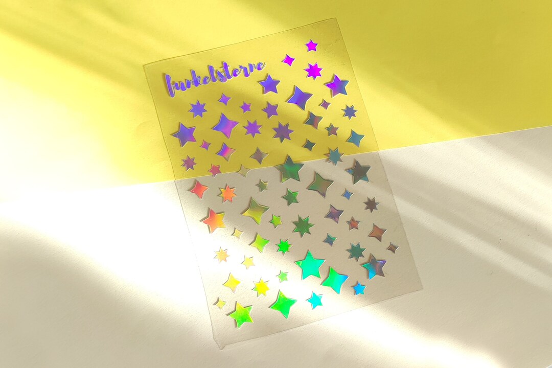 Holographic Stars Sticker Sheet - Sparkling Stars Holo Stickers ...