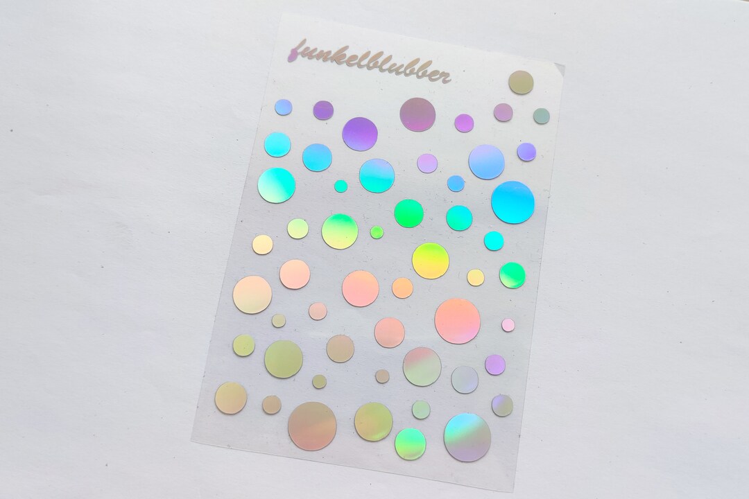 Holographic Circle Sticker Sheet Sparkle Bubble Holo Stickers Christmas ...