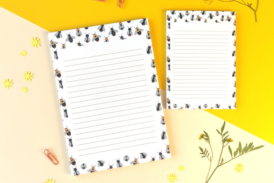Bumblebee Note Pad Set of Two Notepads, A5 A6 Pad, Recycled Paper Pad With Bees - Etsy