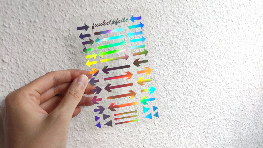 Holographic Arrow Sticker Sheet Sparkle Arrow Holo Stickers Holographic ...