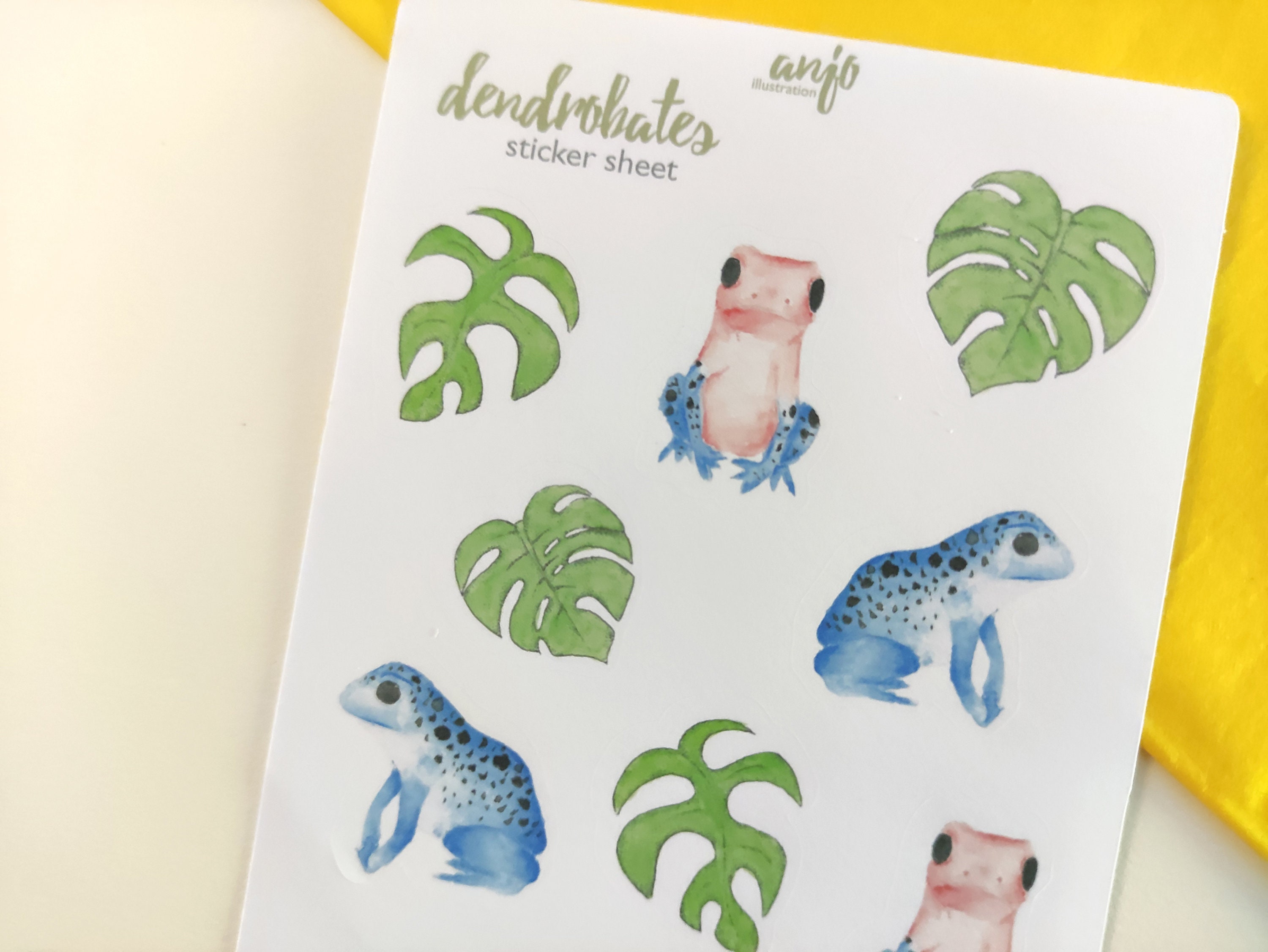 Dendrobates Sticker Sheet Posion Dart Frog Cute Small Frog | Etsy