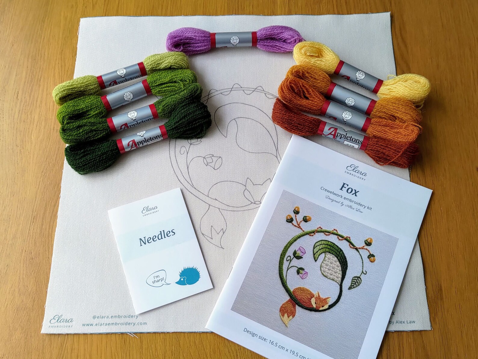 Fox Crewelwork Embroidery Kit Fox Thread Painting Embroidery - Etsy