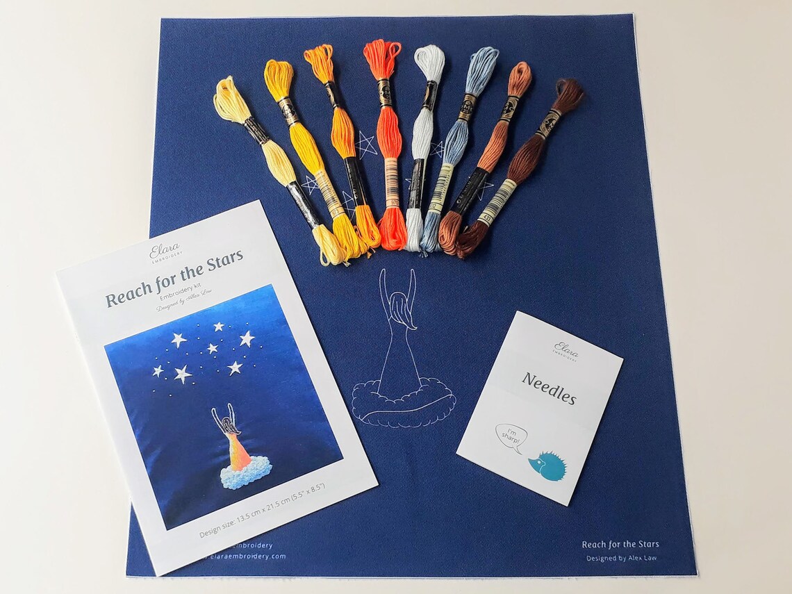 Thread Painting Embroidery Kit With Photo Tutorial Stitch a - Etsy