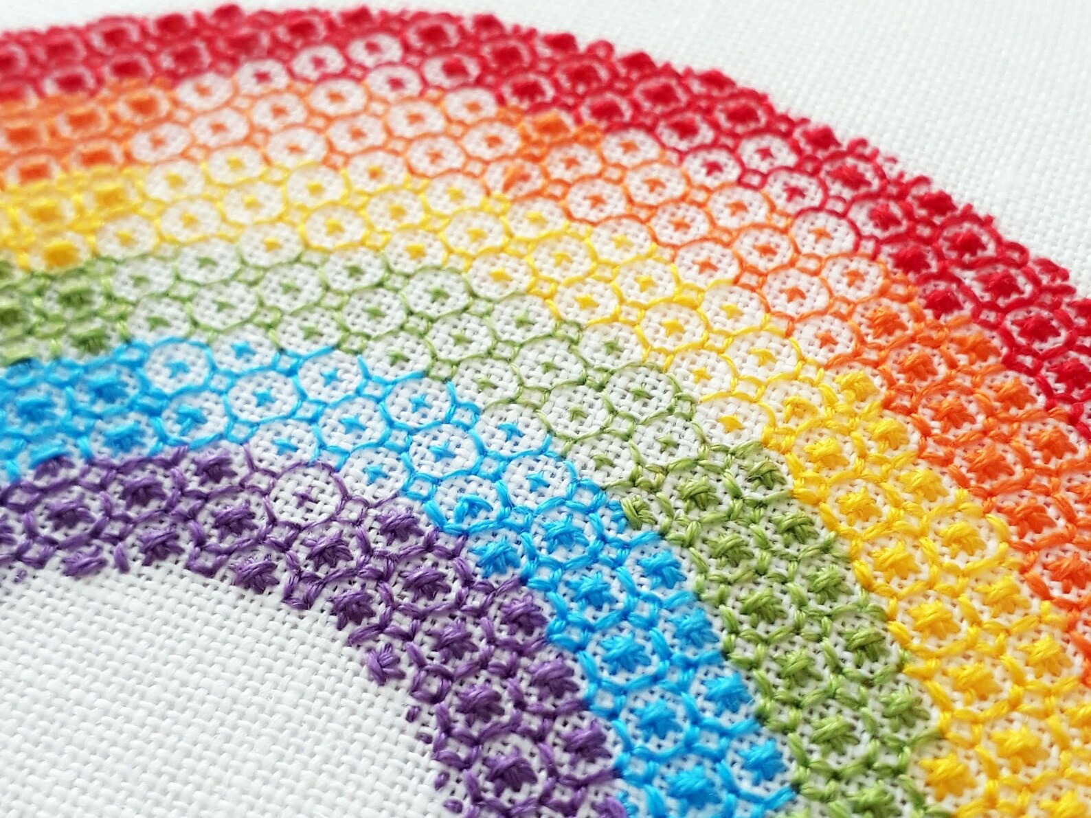 Blackwork Rainbow Embroidery PDF Pattern, Rainbow Heart DIY Hoop Art ...
