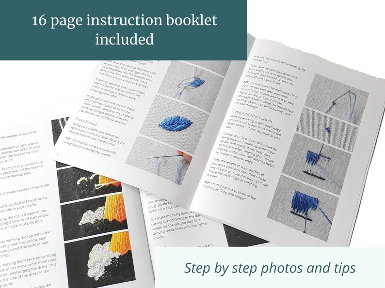 Thread Painting Embroidery Kit With Photo Tutorial Stitch a - Etsy