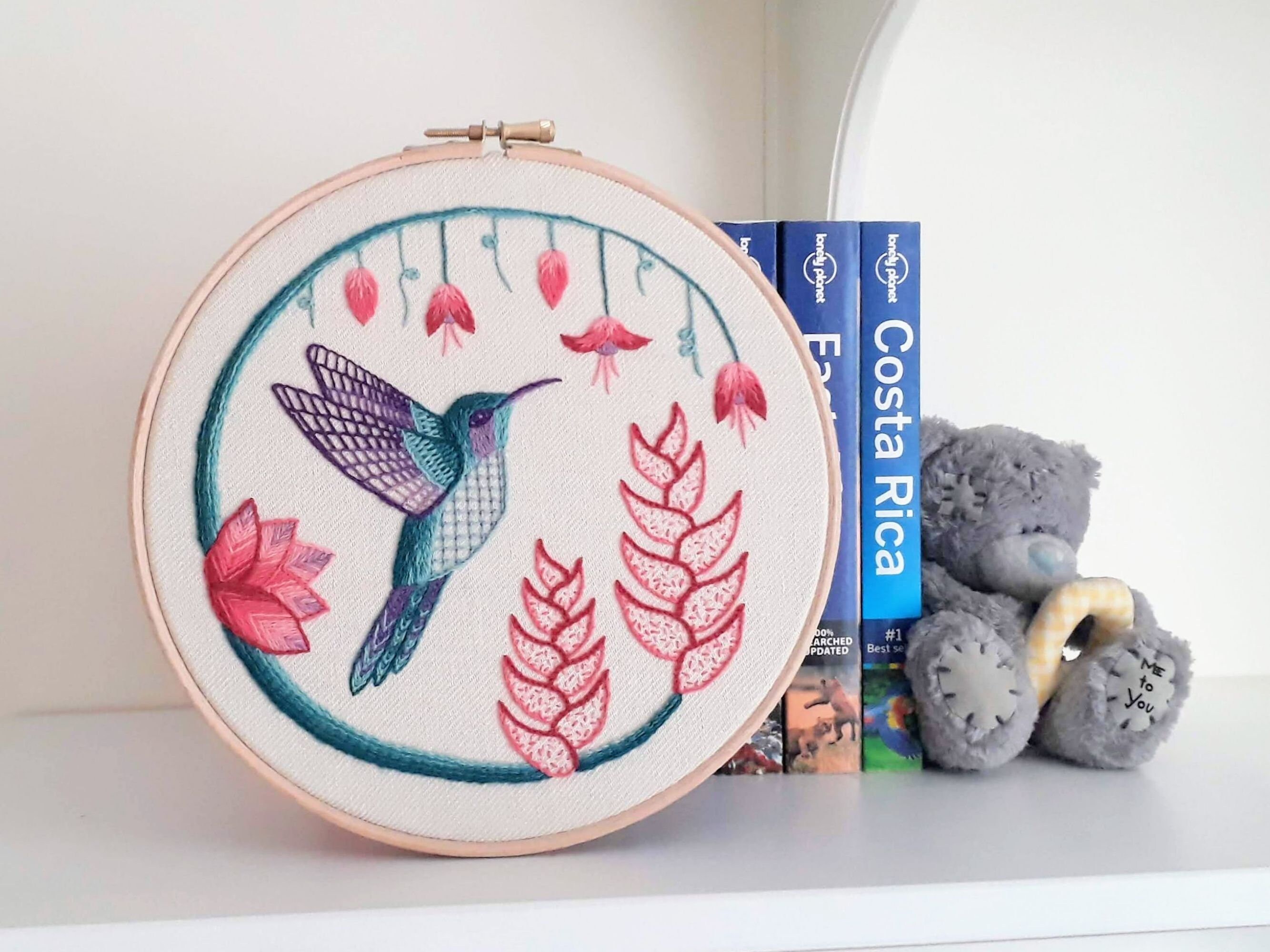 Hummingbird Crewel Embroidery PDF Pattern Colourful Diy Hoop - Etsy