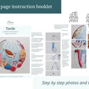 Turtle and Coral Reef Crewelwork Embroidery Kit, Turtle Embroidery Kit ...