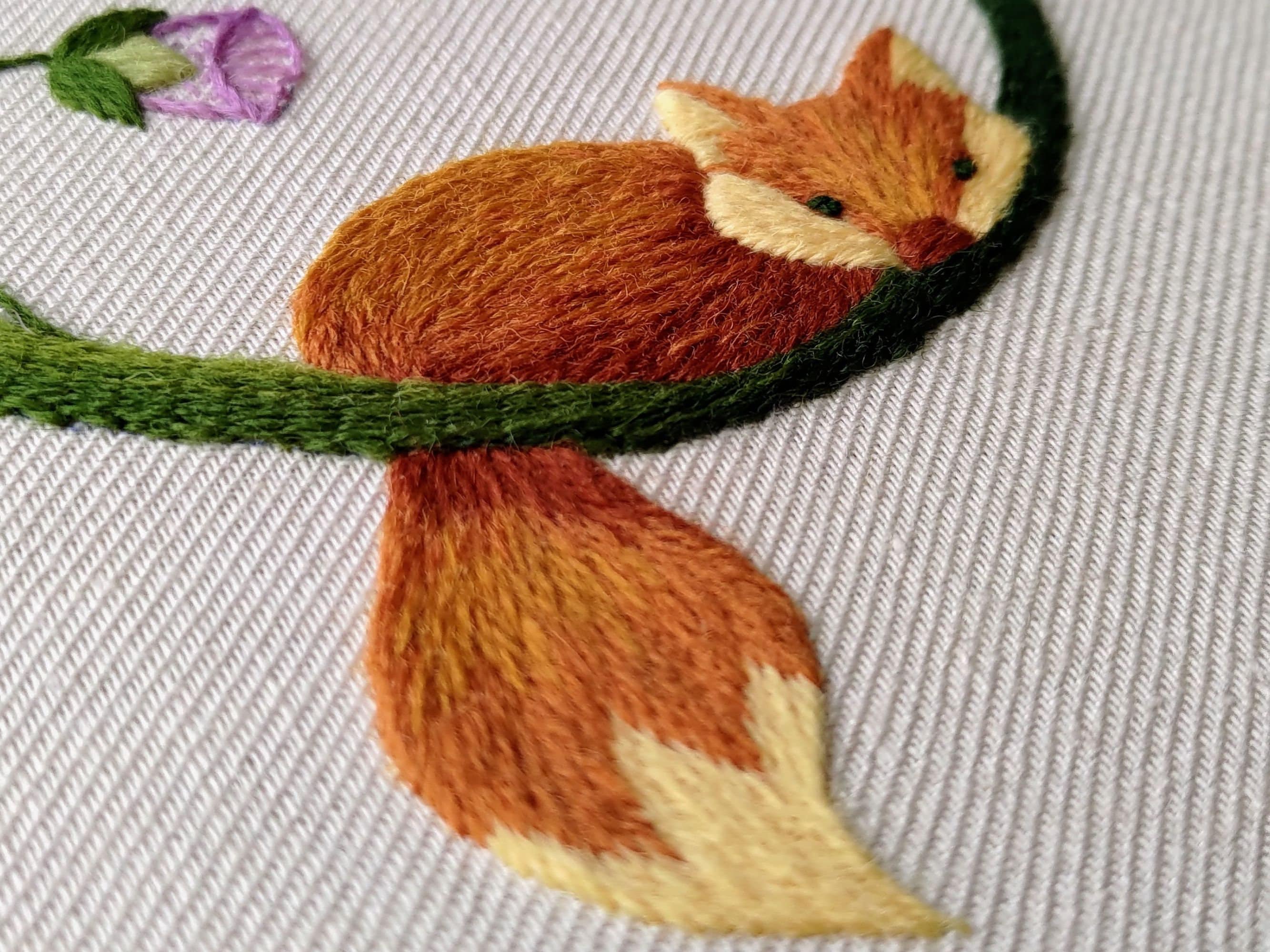 Fox Crewel Embroidery PDF Pattern, Embroidery Pattern Digital Download ...
