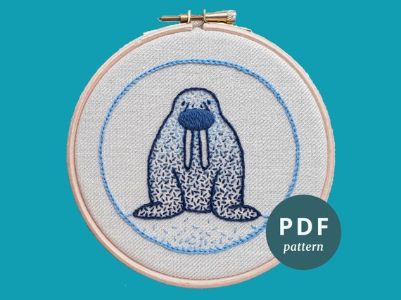 Walrus Embroidery Pattern PDF Instant Download Walrus | Etsy