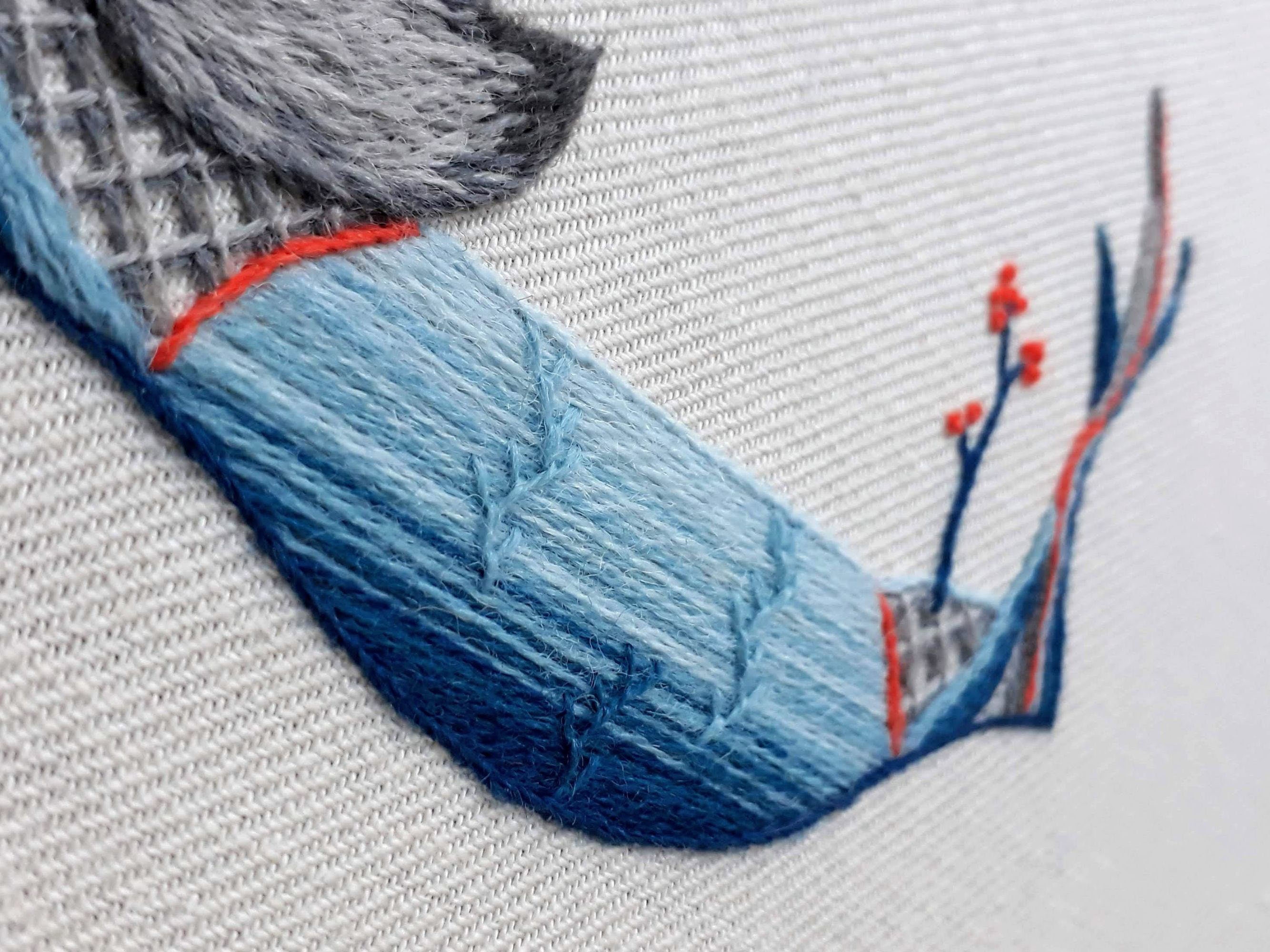 Wolf Crewelwork Embroidery Kit Wolf Silk Shading Embroidery | Etsy