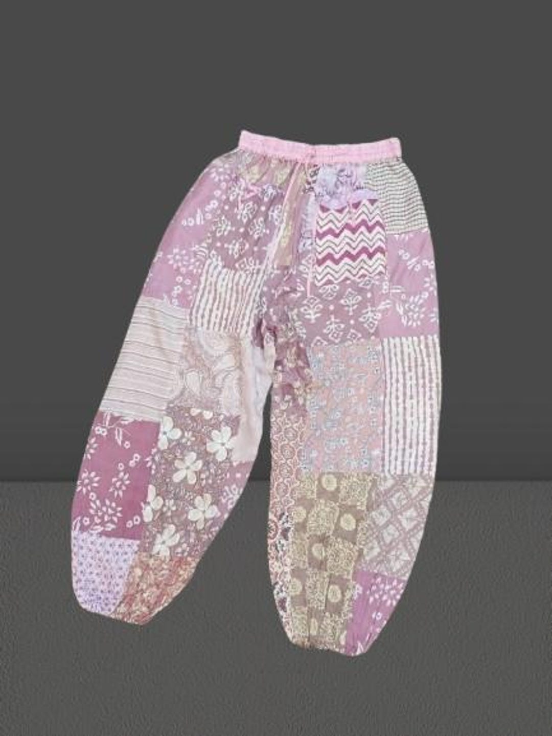 Light Pink Color Patchwork Harem Pant Unisex | Boho Trouser With 2 ...
