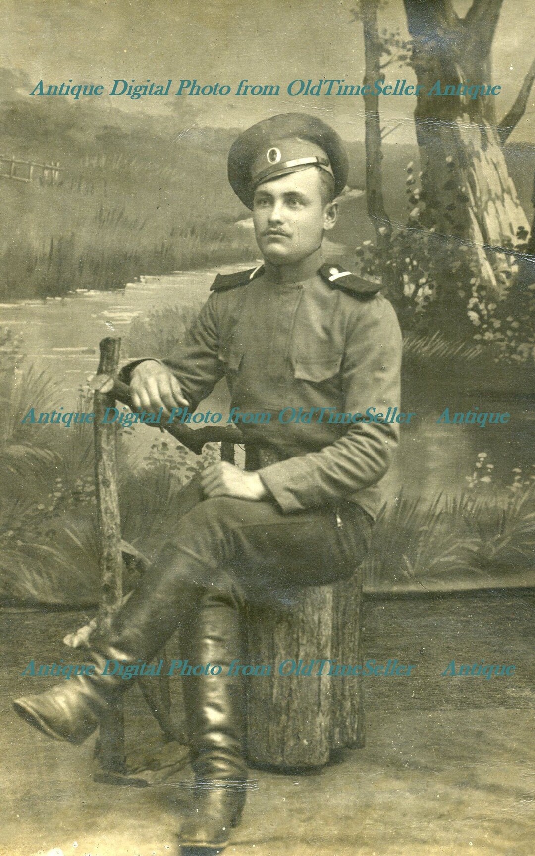 1900s.portrait Soldier of the Tsarist Army.russian Vintage Digital ...