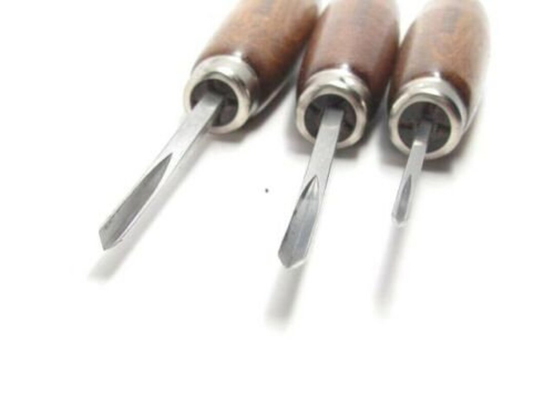 3 Ramelson Bent Veiner Line 60 Degree V Checkering Wood Carving Hand ...