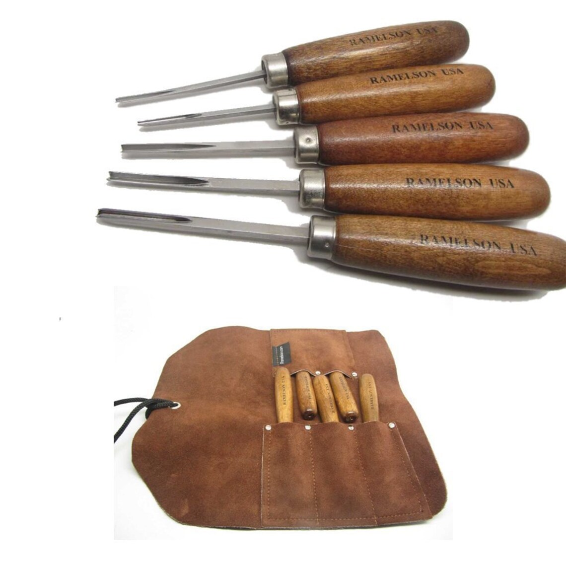 Gunstock Gunsmith Woodcarving V & U Chisel Carving Set for Checkering ...