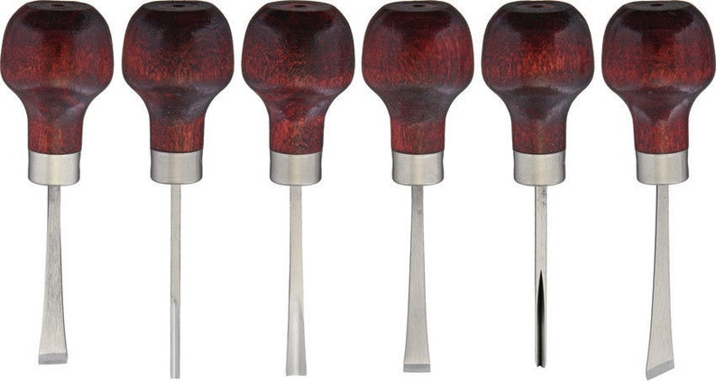 6pc Woodcarving Gunsmith Tools Hobby Craft Palm Chisels Beginners ...