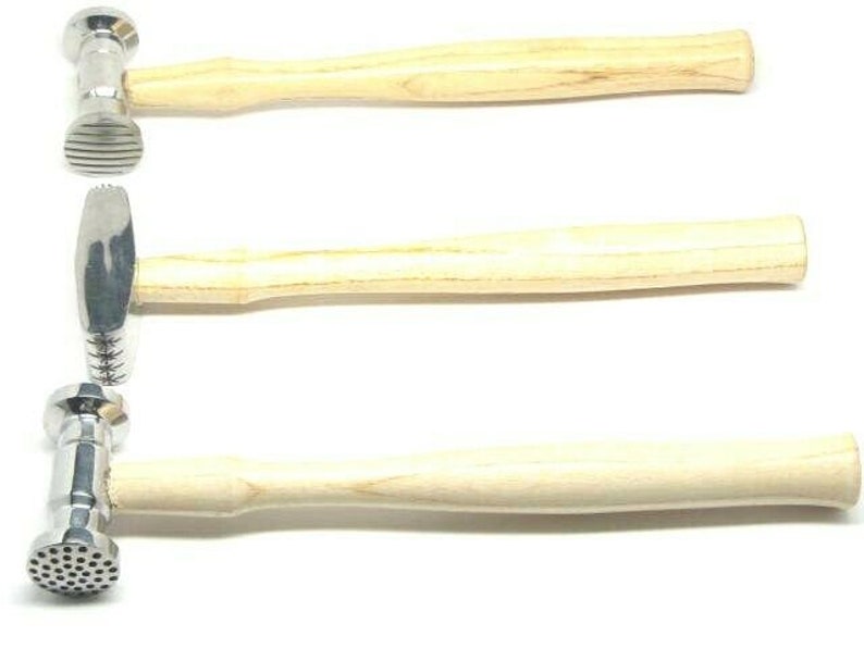 3pc - Double-sided Metal Jewelry Texture Chasing Repousse Hammer 6 ...