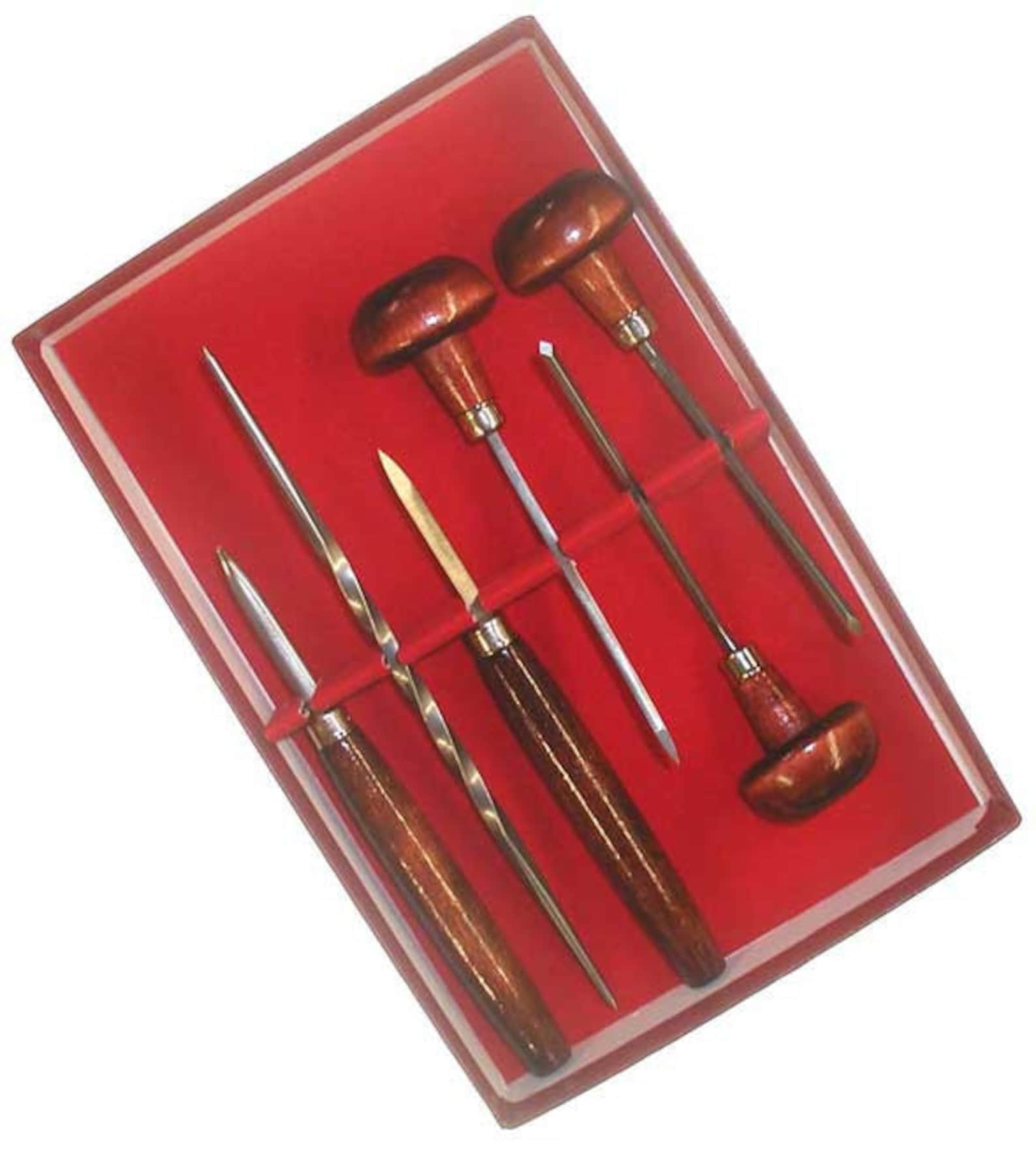 E C Lyons Intaglio Set B 6 Tools Etching Burnisher Twisted Scriber e-c-lyons-intaglio-set-b-6-tools-etching-burnisher-twisted-scriber