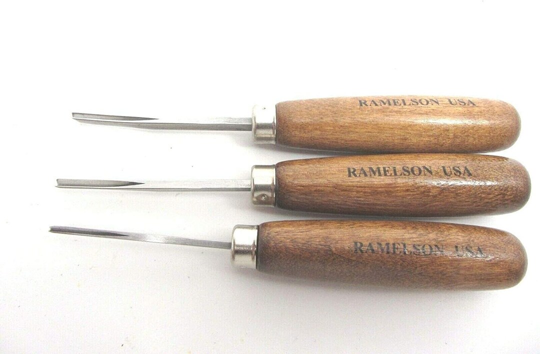 3 Ramelson Bent Veiner Line 60 Degree V Checkering Wood Carving Hand ...