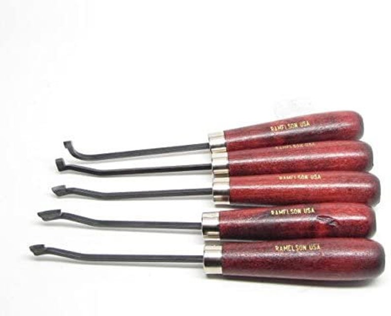 5pc UJ Ramelson Ullman Single Lined Carbide Tipped Checkering Tool Set ...